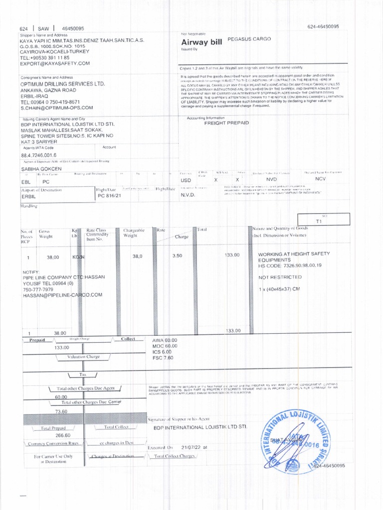 Awb - 624-46450095 | PDF | Business Documents