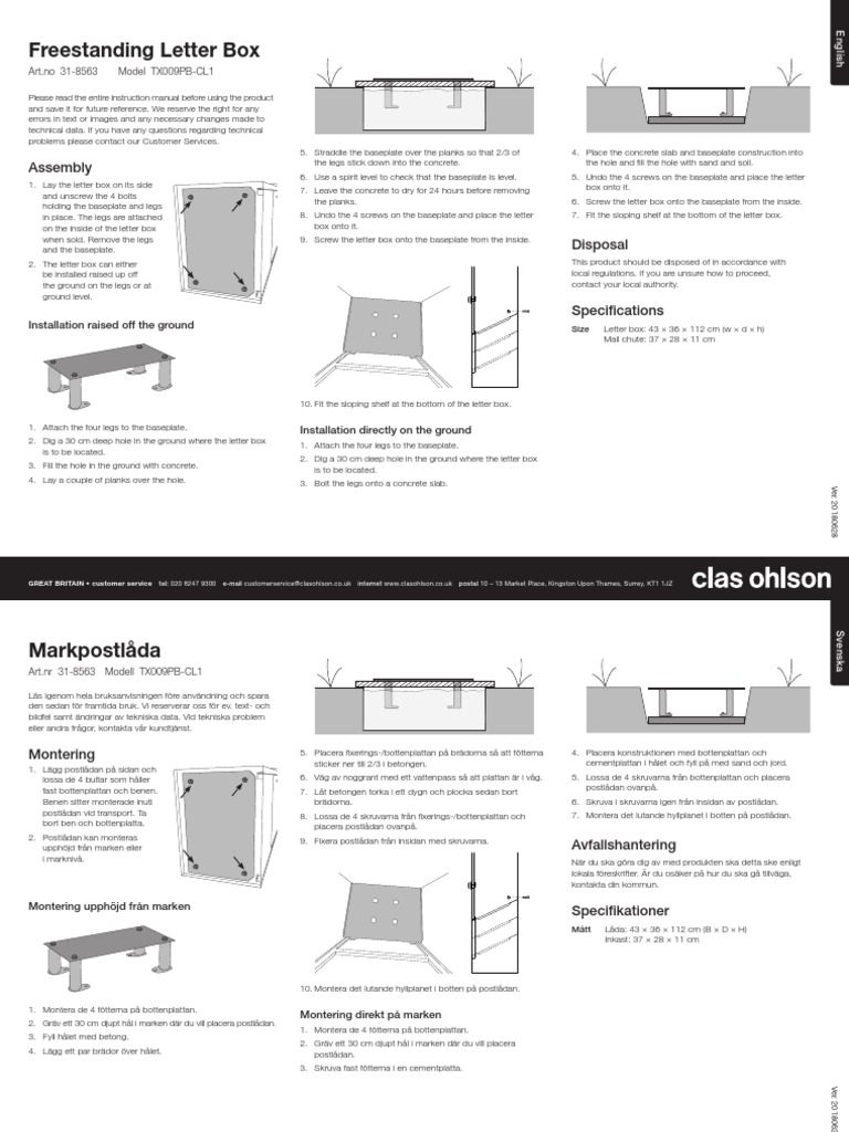 Freestanding Letter Box: Assembly | PDF | Streets And Roads | Building ...
