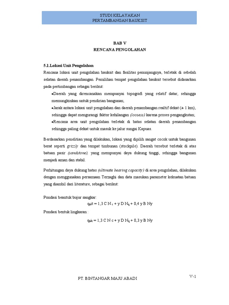 Bab V Bab Ii FS Pt. Kabupe | PDF