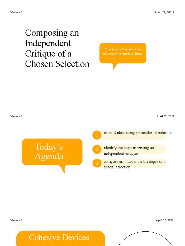 Composing An Independent Critique of A Chosen Selection | PDF ...