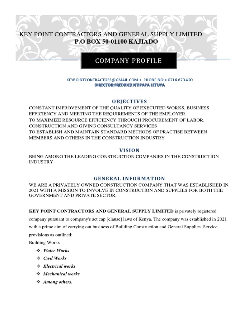 Key Point Contractors Company Profile | PDF | Employment | Occupational ...