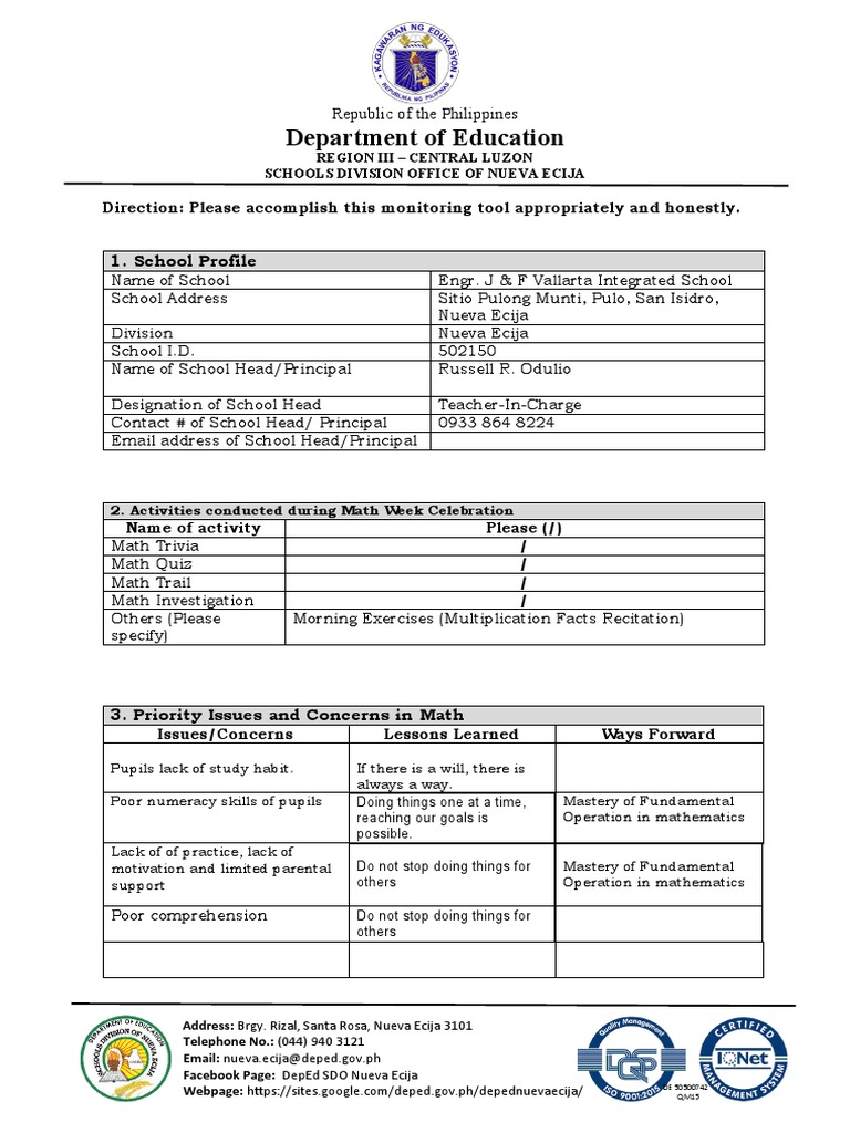 Math Week Celebration Report 2023 | PDF | Mathematics | Learning