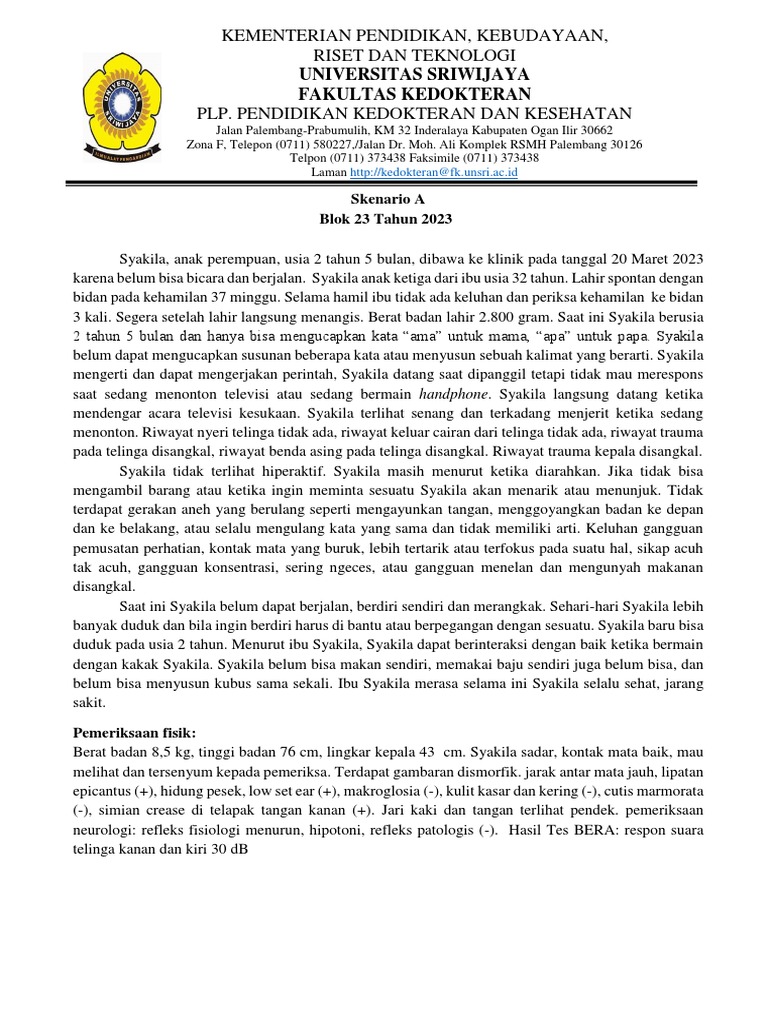 SKENARIO A Blok 23 THN 2023 - UTK MAHASISWA | PDF