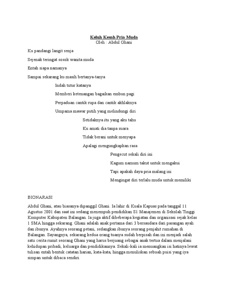 Puisi Karya Abdul Ghani | PDF
