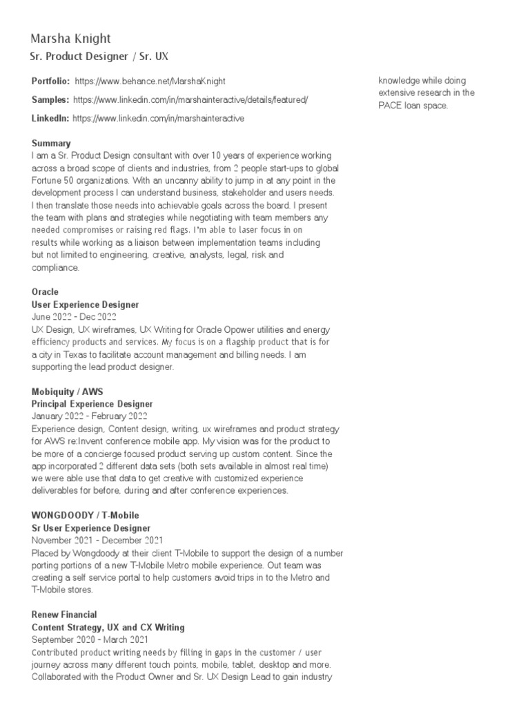 22 Marsha Knight Product Ux January 10 Years | PDF | Computing | Software