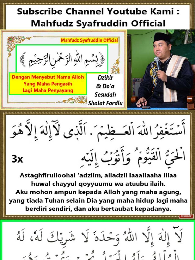 Dzikir Dan Doa Sesudah Sholat Oleh Ustadz Mahfudz Syafruddin 2422022 PDF | PDF