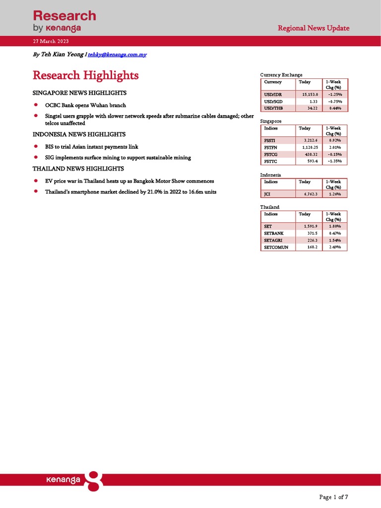 Research Highlights: Teh Kian Yeong | PDF | Investment Banking | Banks