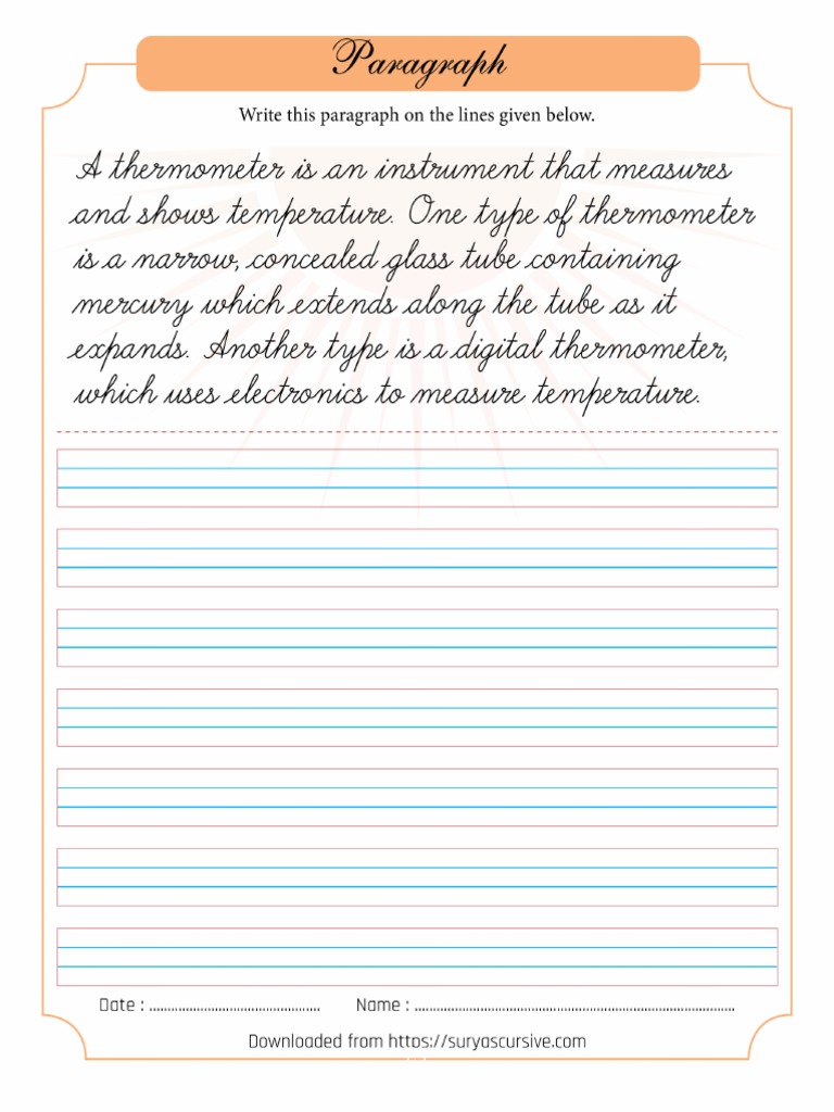 Cursive Paragraph 4L | PDF