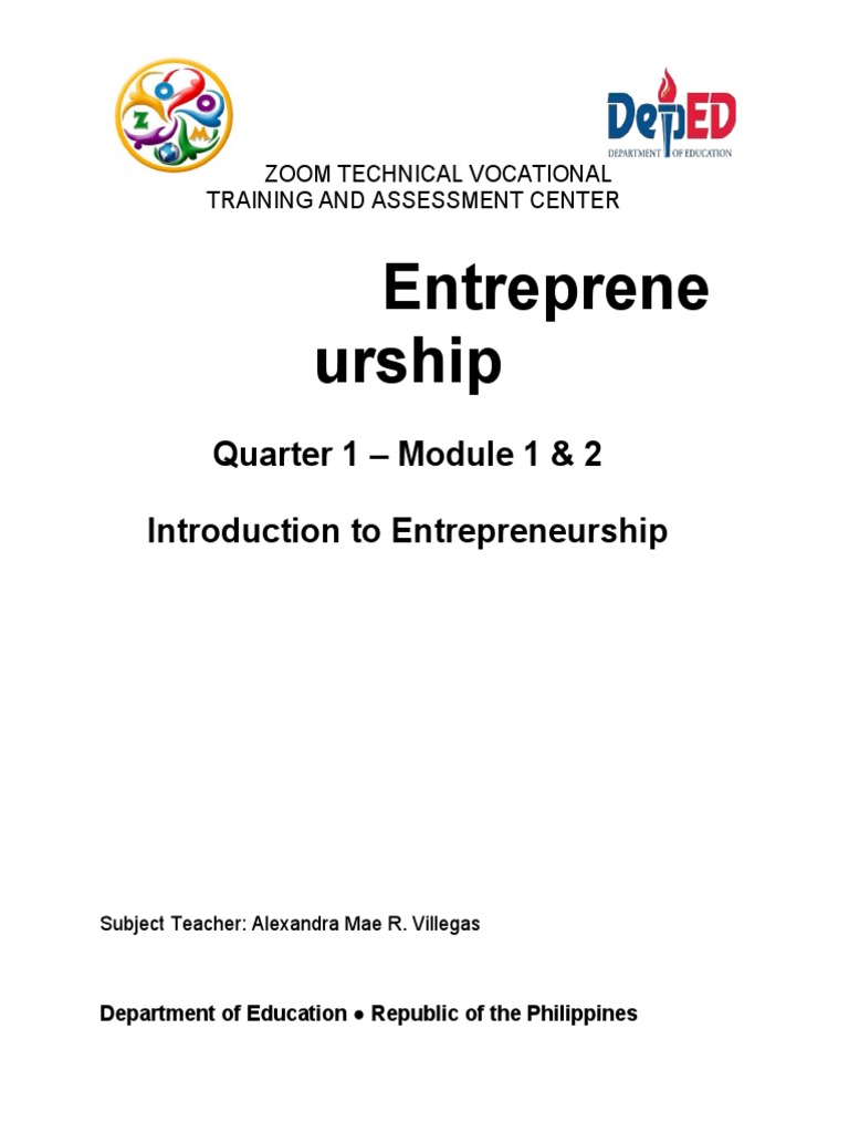 ENTREP Whole MODULE1&2 - Introduction To Entrepreneurship | PDF ...