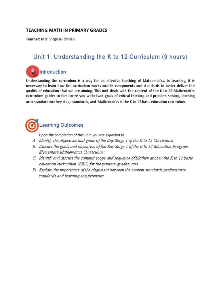 Teaching Math in Primary Grades | PDF | Integer | Curriculum