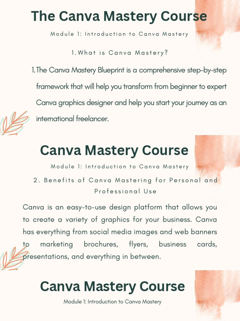 Canva Mastery Pdf Typography Page Layout