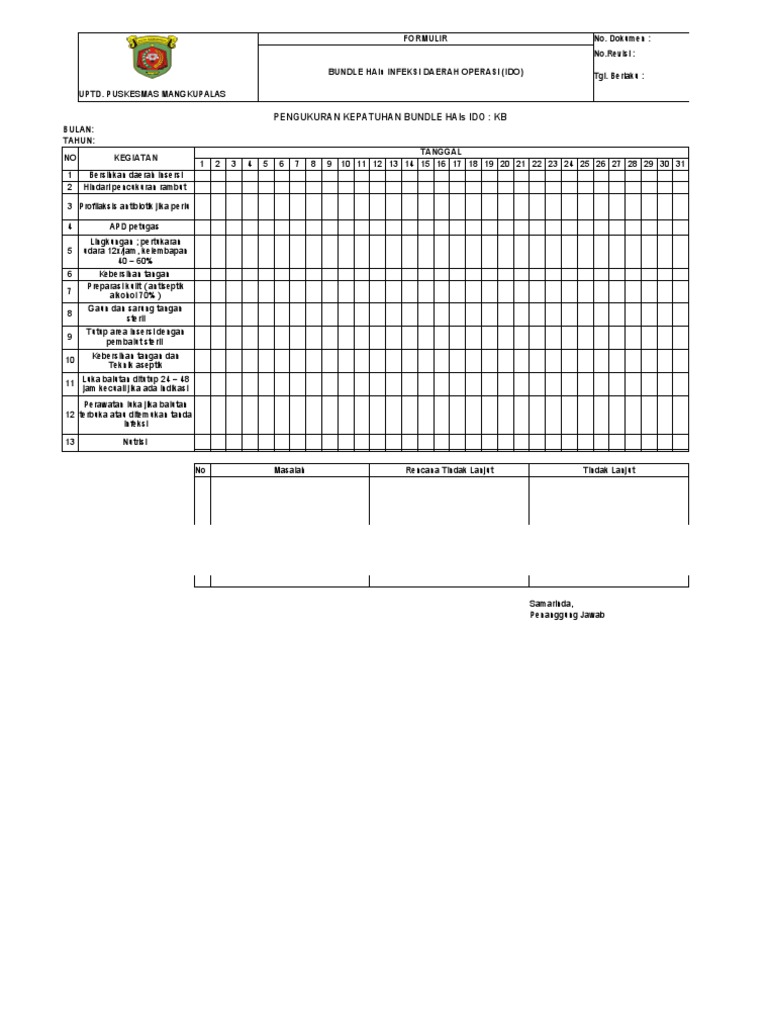 Form Pemantauan Bundles Hais | PDF