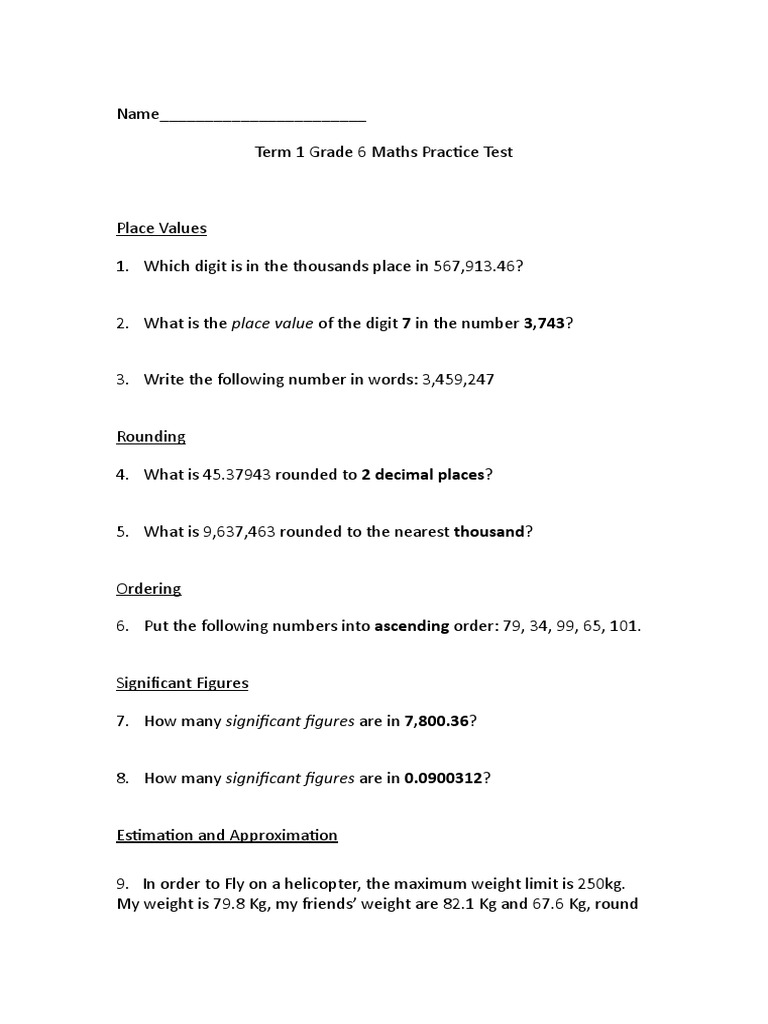 2022 End Term Maths Practice Test | PDF