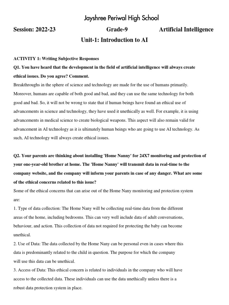Explaining AI Ethics to Kids | PDF | Artificial Intelligence ...