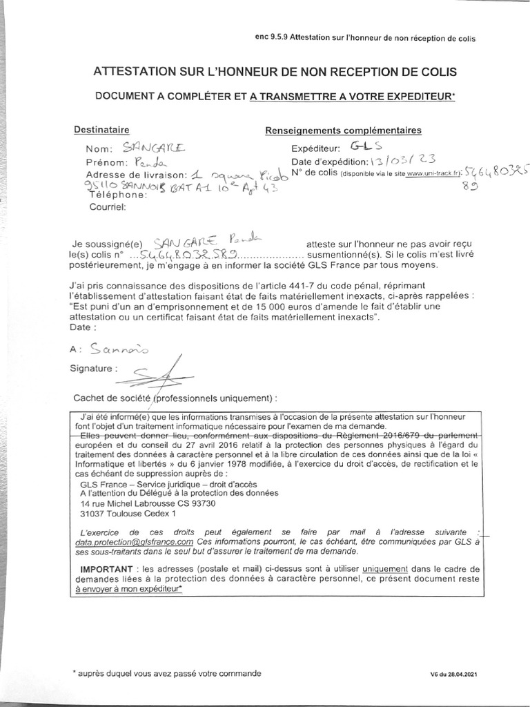 Réclamer | PDF