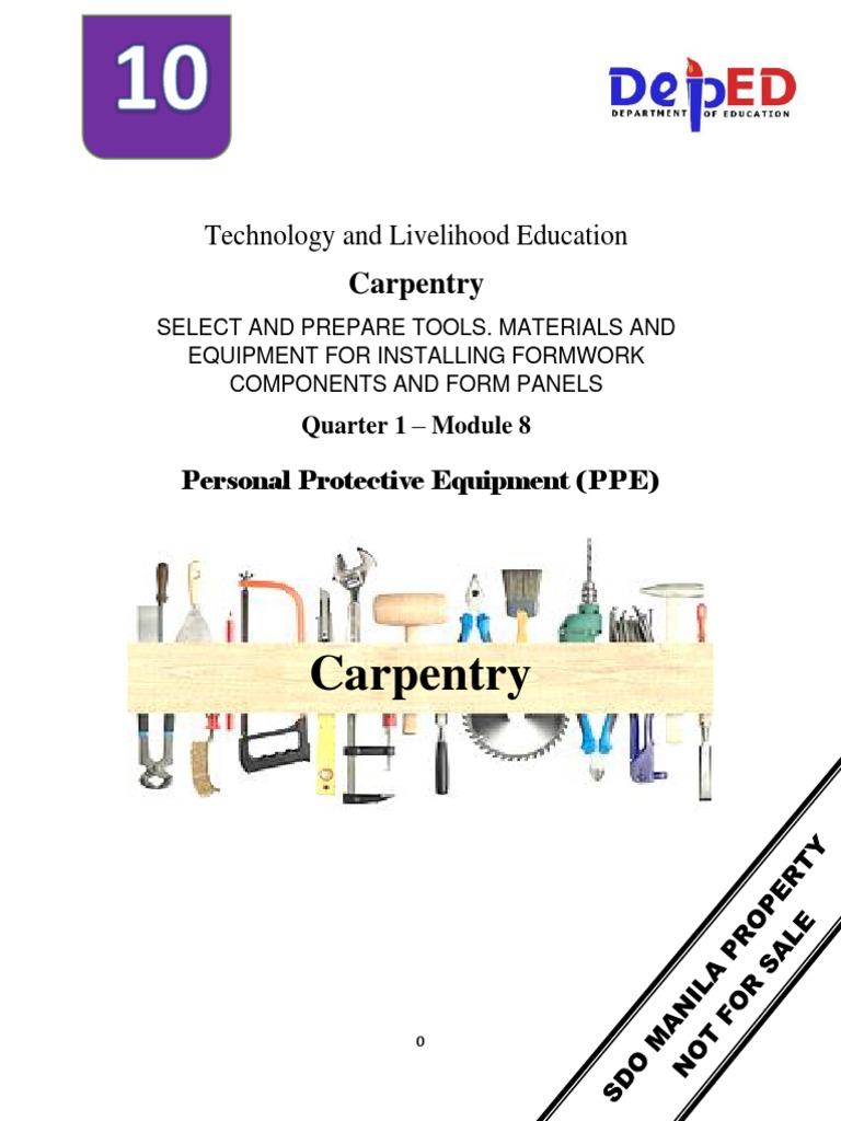 CARPENTRY 10 - Q1 - W8 - Mod8 | PDF | Personal Protective Equipment ...