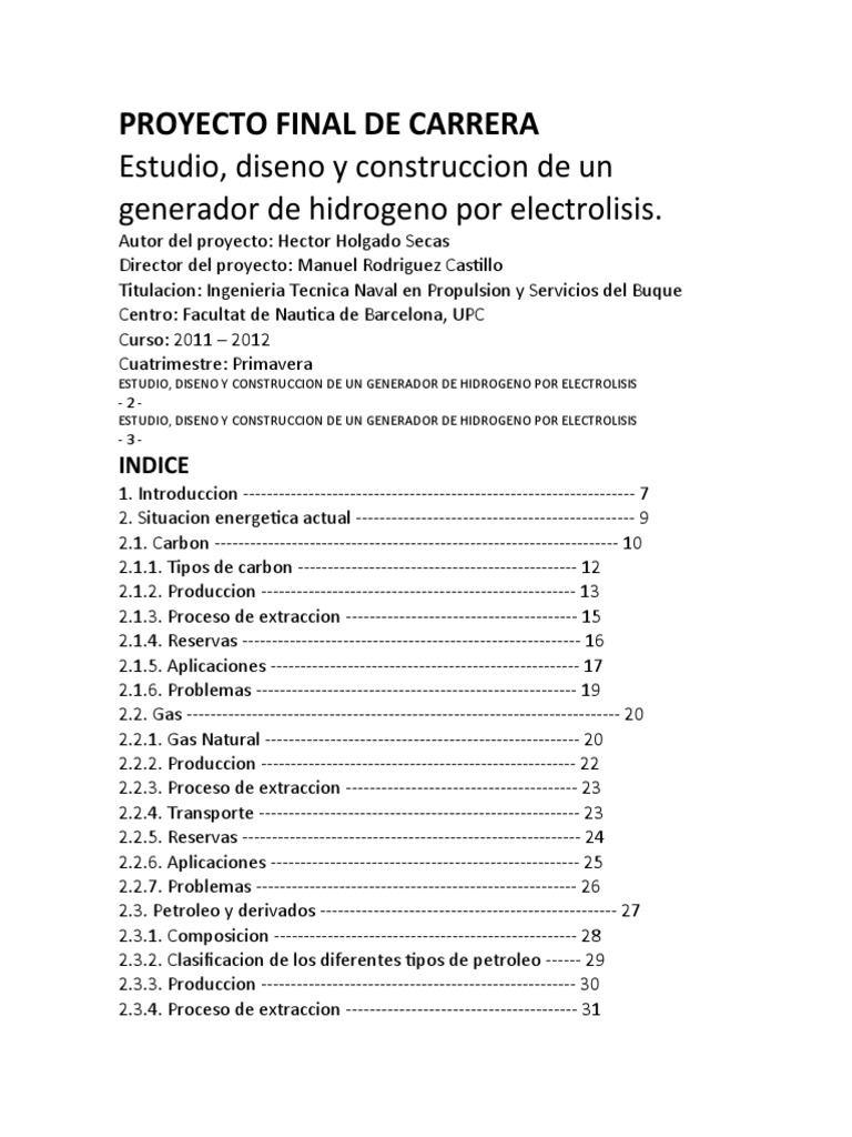 Proyecto Final de Carrera | PDF | Gas natural | Petróleo