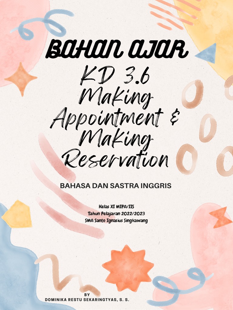 KD 3.6 Appointments & Reservations Modul 1 | PDF | Karier & Perkembangan