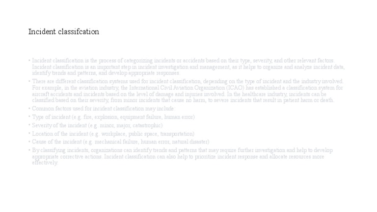 ICAM Incident Classification | PDF