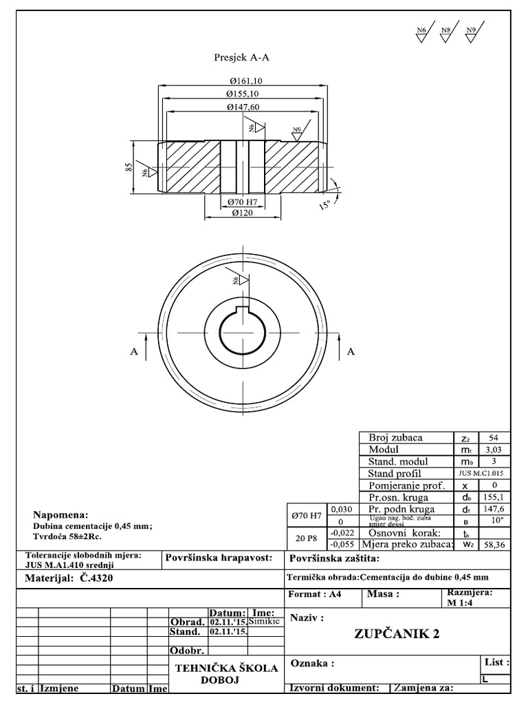 Zupcanik 2 - Crtež PDF | PDF