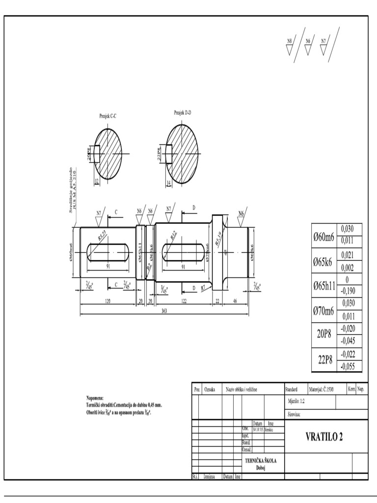 Vratilo 2 - Crtež PDF | PDF