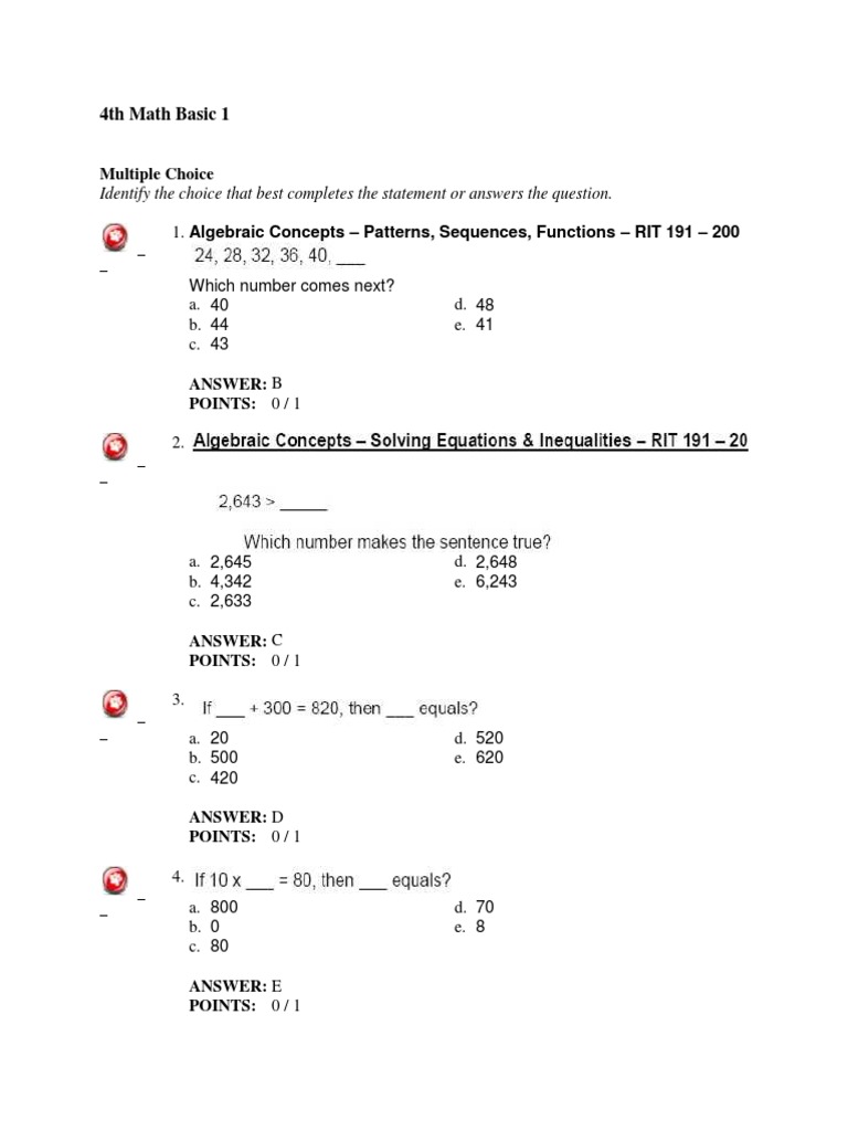 MAP Booklet G 4+5 Answers | PDF | Numbers | Abstract Algebra