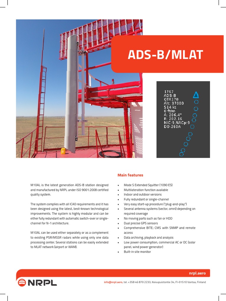 M10AL ADS-B & MLAT System Overview | PDF | Telecommunications ...