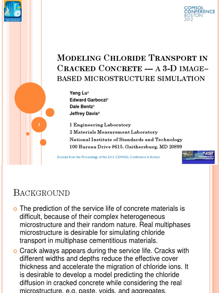 Chloride Transport Modelling - Comsol | PDF | Concrete | Diffusion