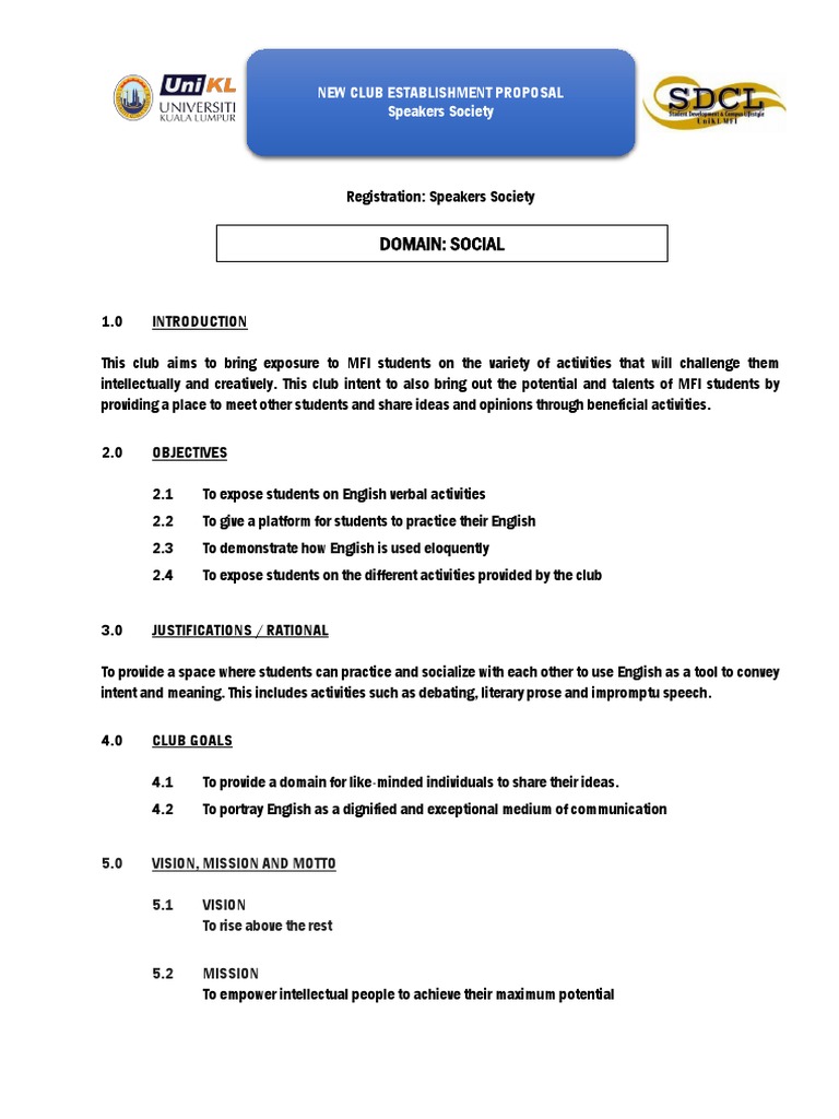 English Club Proposal 2023 | PDF | Communication | Human Communication