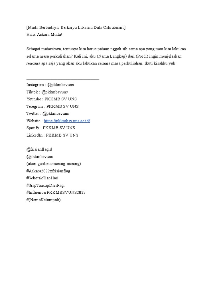 Ketentuan Caption College Plan PDF | PDF