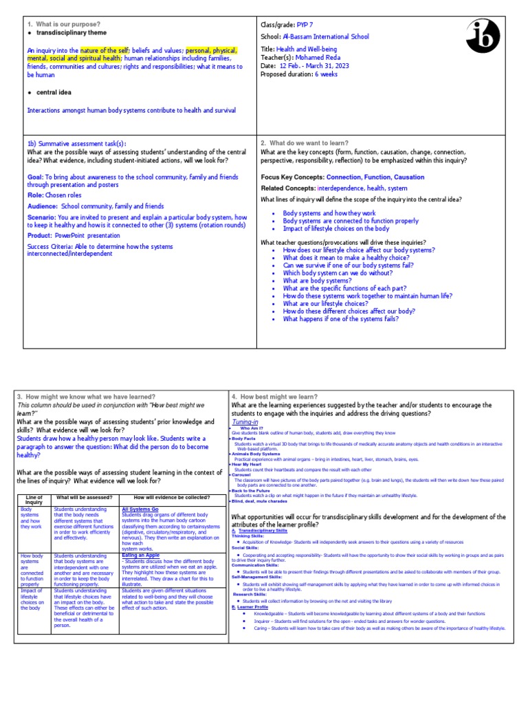 Human Body System | PDF | Learning | Teachers