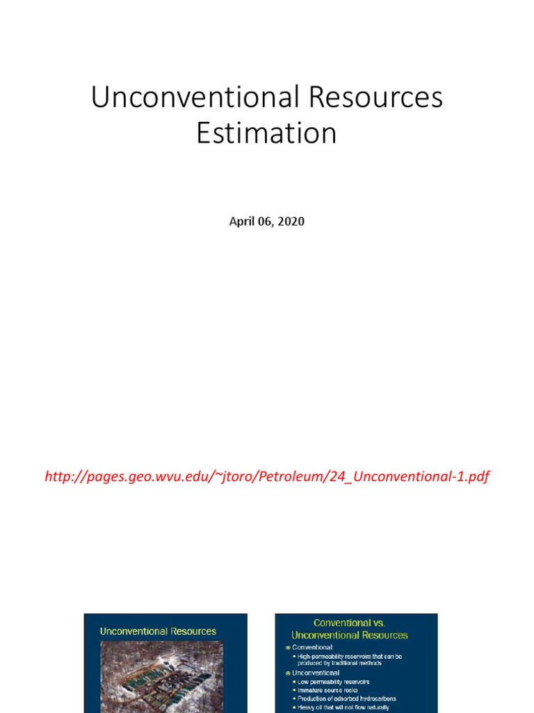 Unconventional Resources Estimation 06-08042020 | PDF