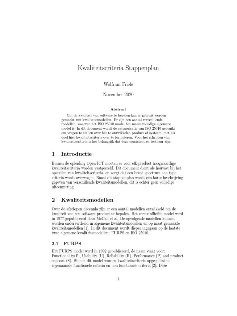 Kwaliteitscriteria Stappenplan v03 | PDF