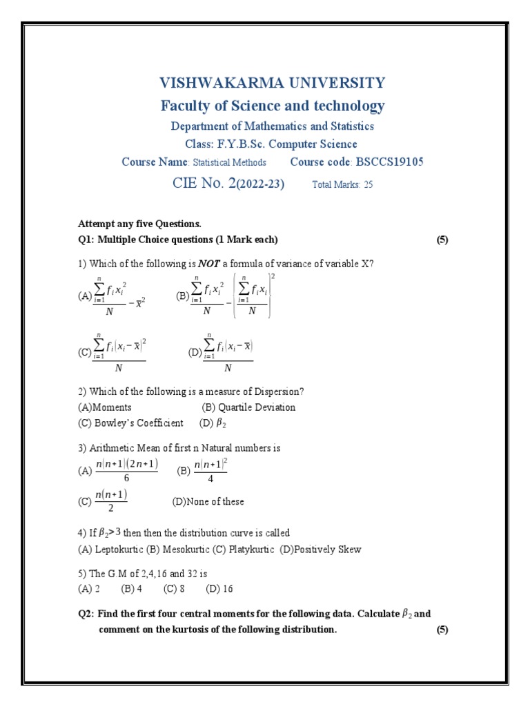 SM Cie 2 | PDF | Mathematical Analysis | Statistical Analysis