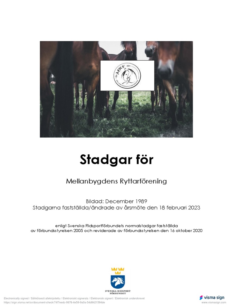 Stadgar MRF 2023 | PDF