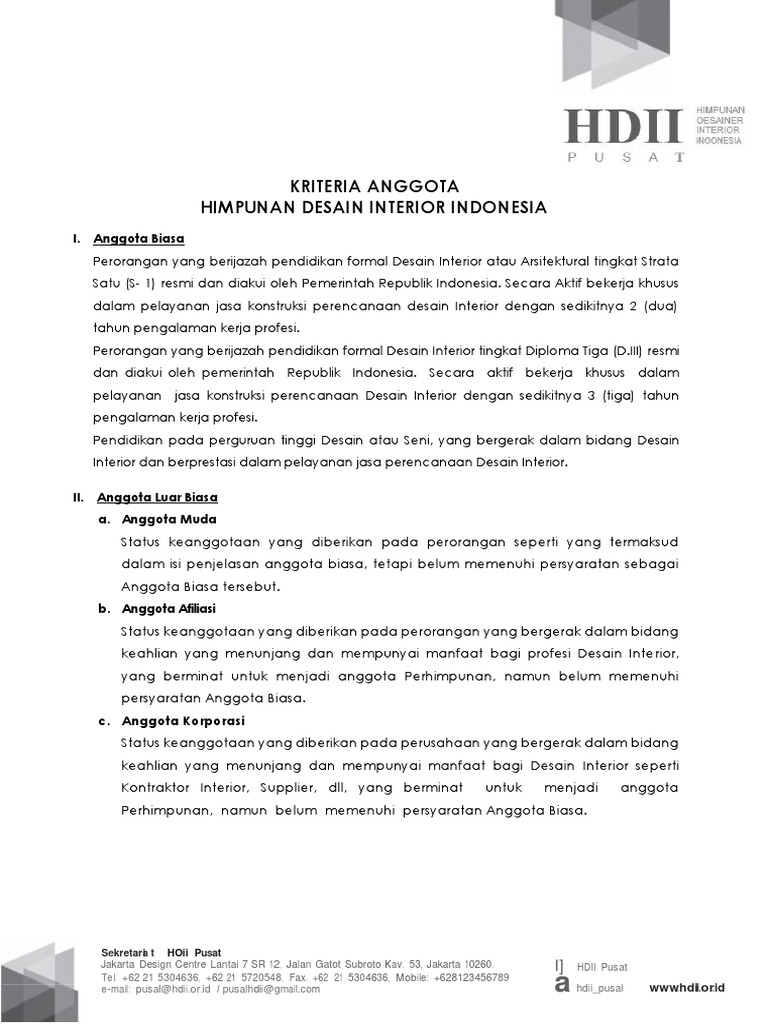 FORMULIR KEANGGOTAAN HDII - Edit | PDF