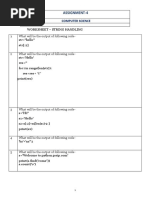 Python Practice Worksheet for Class 11 | PDF | Letter Case | String ...