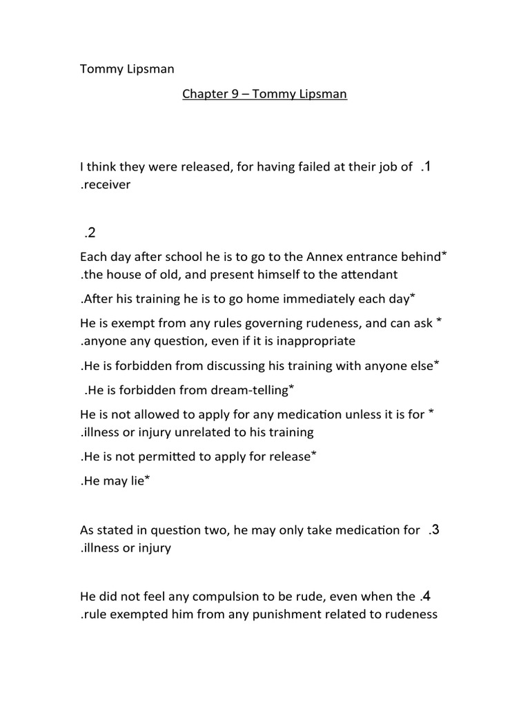 Chapter 9 Summary of The Giver | PDF