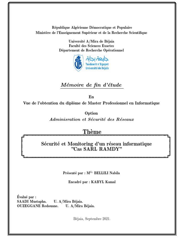 Memoire Master | PDF | Protocoles Internet | Suite des protocoles Internet