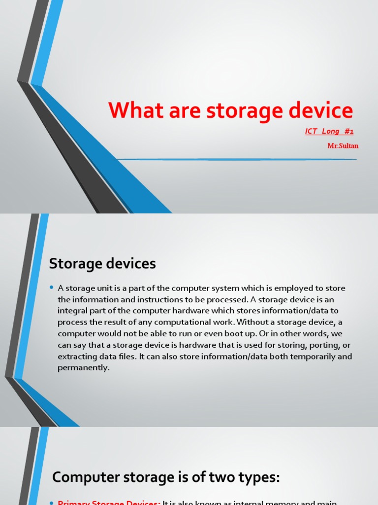 What Are Storage Device: ICT Long #1 | PDF | Computer Data Storage | Dvd