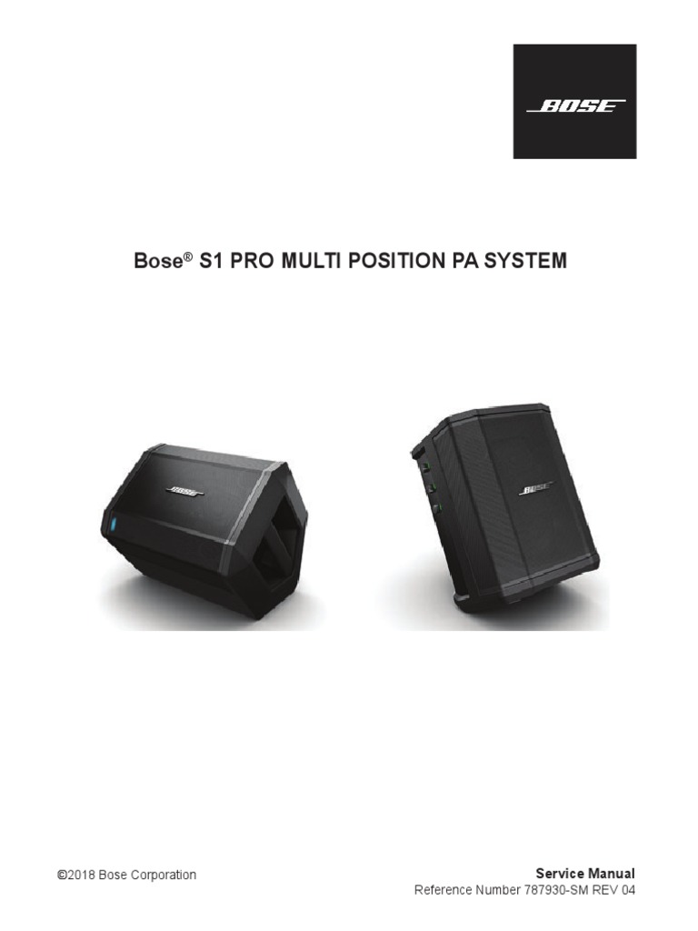 Bose S1 Pro Multi Position Pa System: Reference Number 787930-SM REV 04 ...