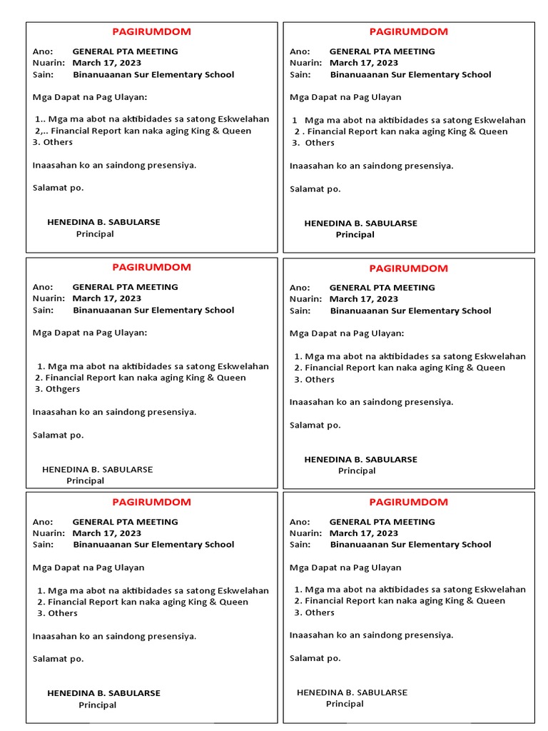 General Pta Meeting | PDF