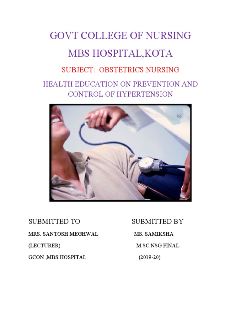 Govt College of Nursing Mbs Hospital, Kota | PDF | Hypertension | Causes Of Death
