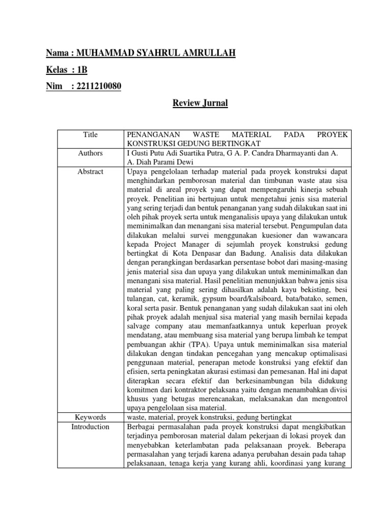 Penanganan Sisa Material Konstruksi | PDF | Sains & Matematika