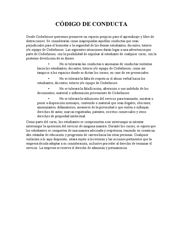 Código de Conducta | PDF