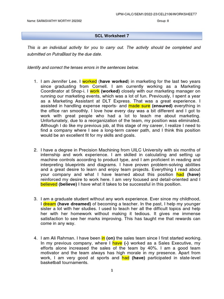 This Is An Individual Activity For You To Carry Out. The Activity ...