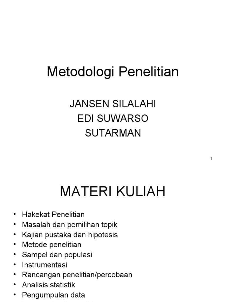 Metodologi Penelitian | PDF
