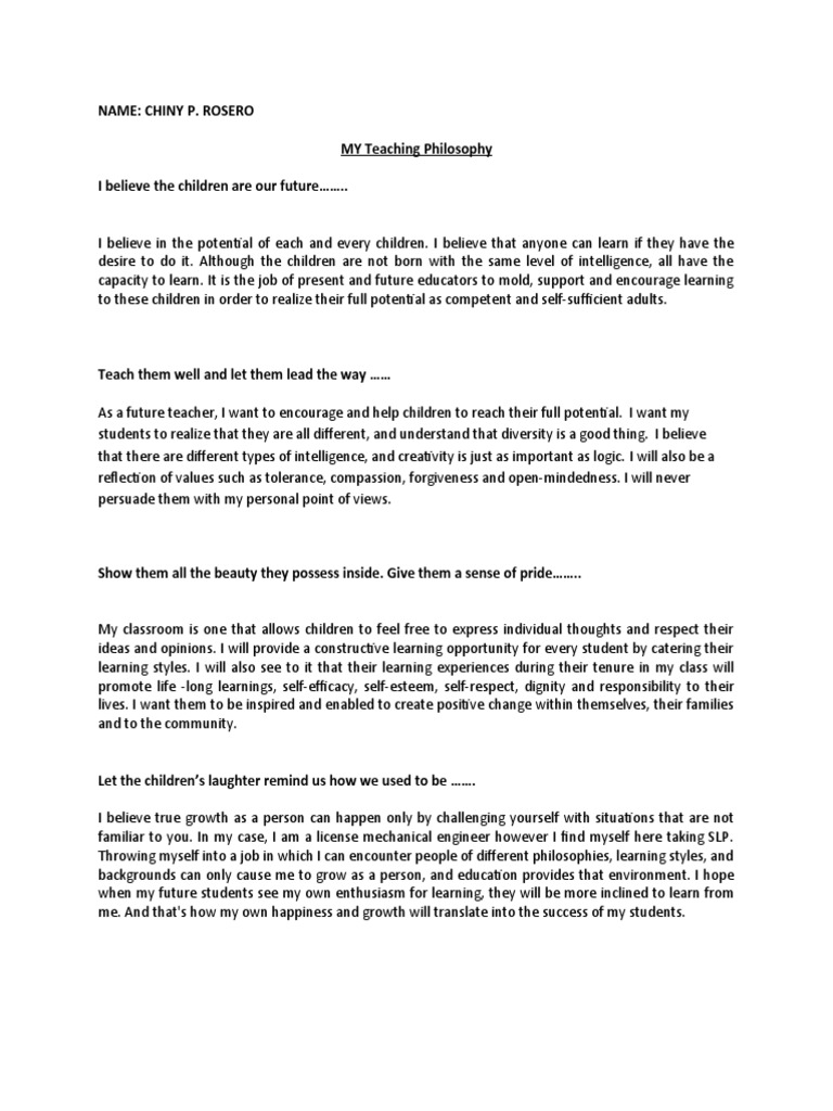 My Teaching Philosophy Overview | PDF