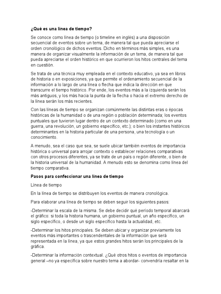 Qué Es Una Línea de Tiempo | PDF