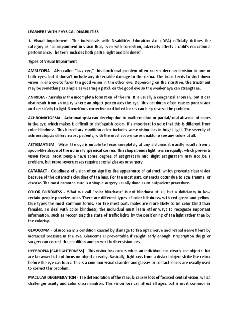 Written Report in LEARNERS WITH PHYSICAL DISABILITIES 1-2 | PDF ...